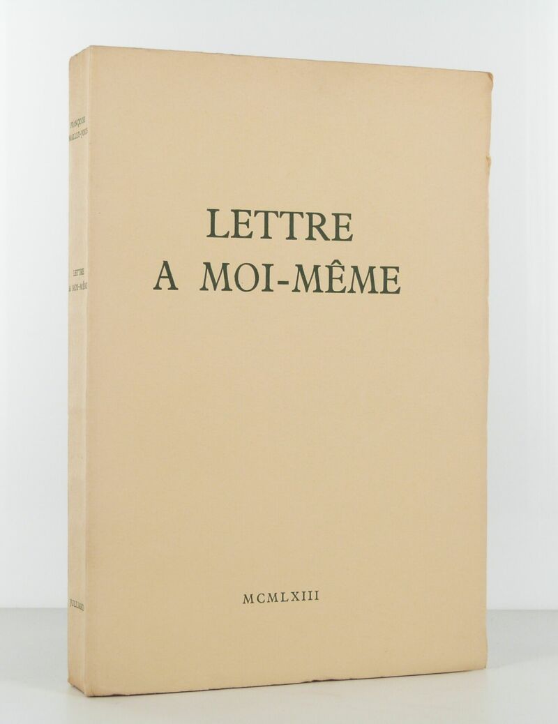 Lettre à moi-même, édition originale | Françoise Mallet-joris ...