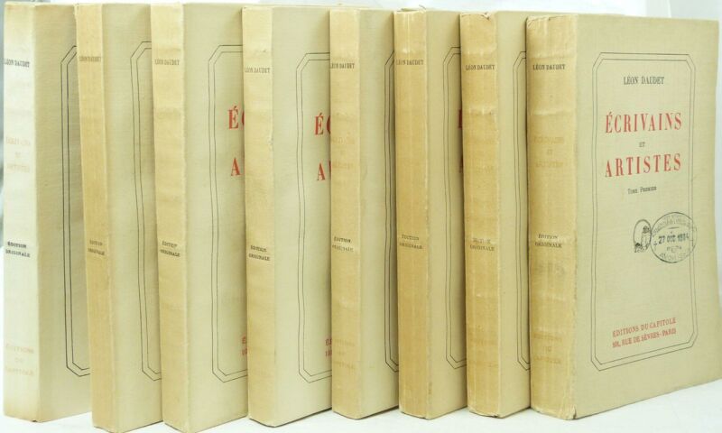 Écrivains et artistes, édition originale | Léon Daudet - Librairie KOEGUI