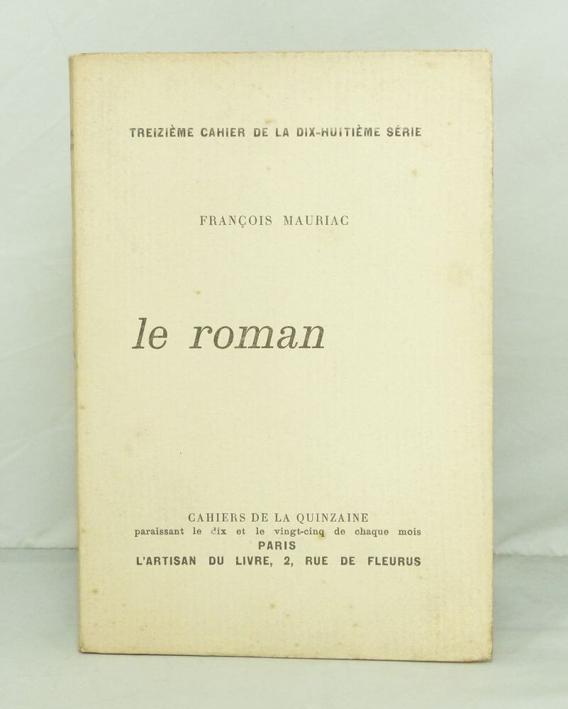 Le Roman | François Mauriac - Librairie KOEGUI